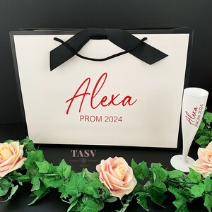 Personalised Prom Gift Bag, Hanger & Flute Gift Set - Etsy UK