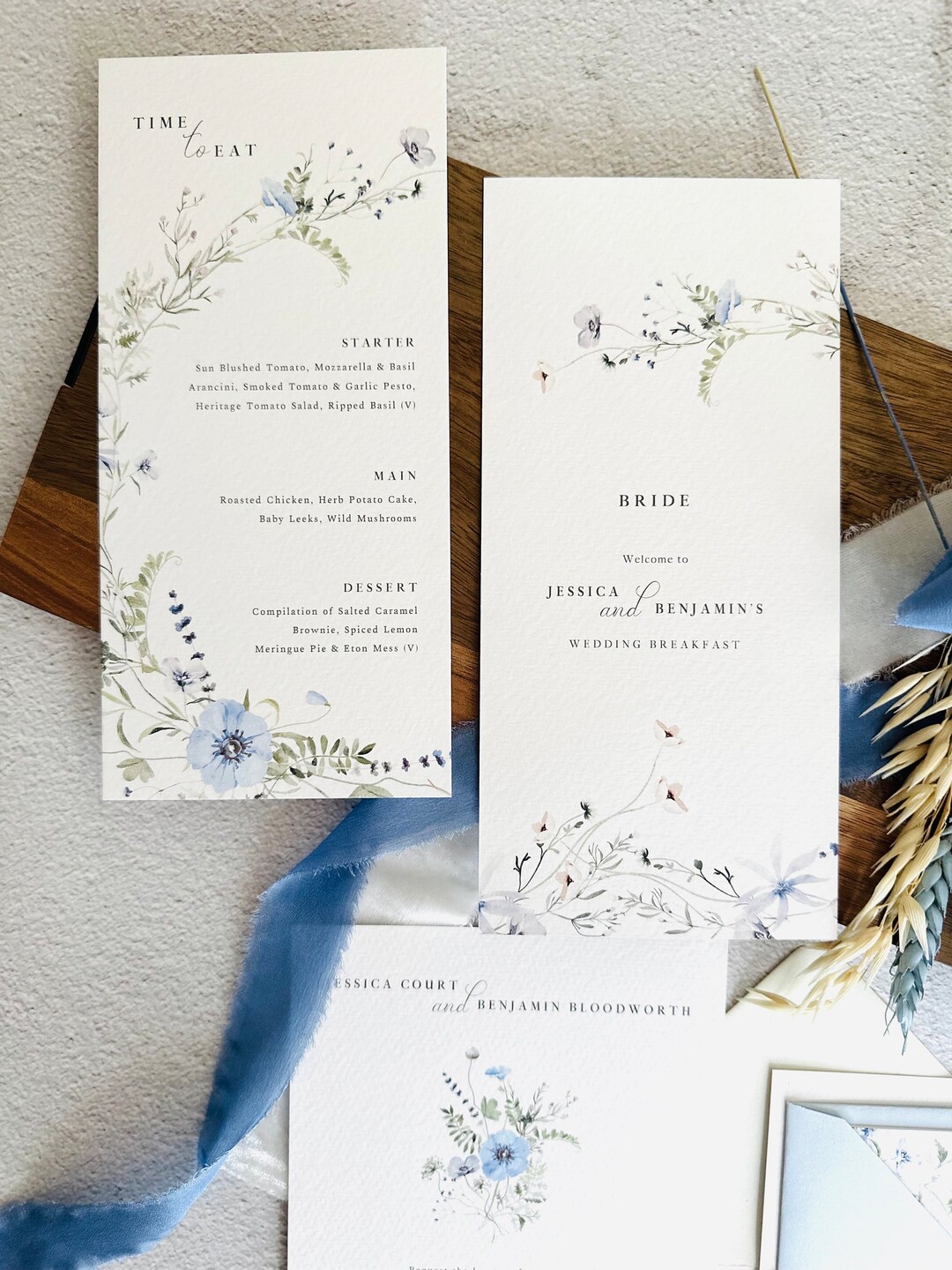 Personalised Wedding Menus English Garden - Etsy