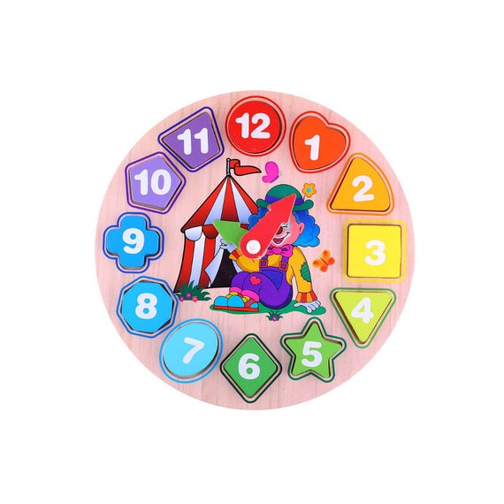 Baby & Toddler Toys Wooden Clock Shape Sorting Toy Educational ...