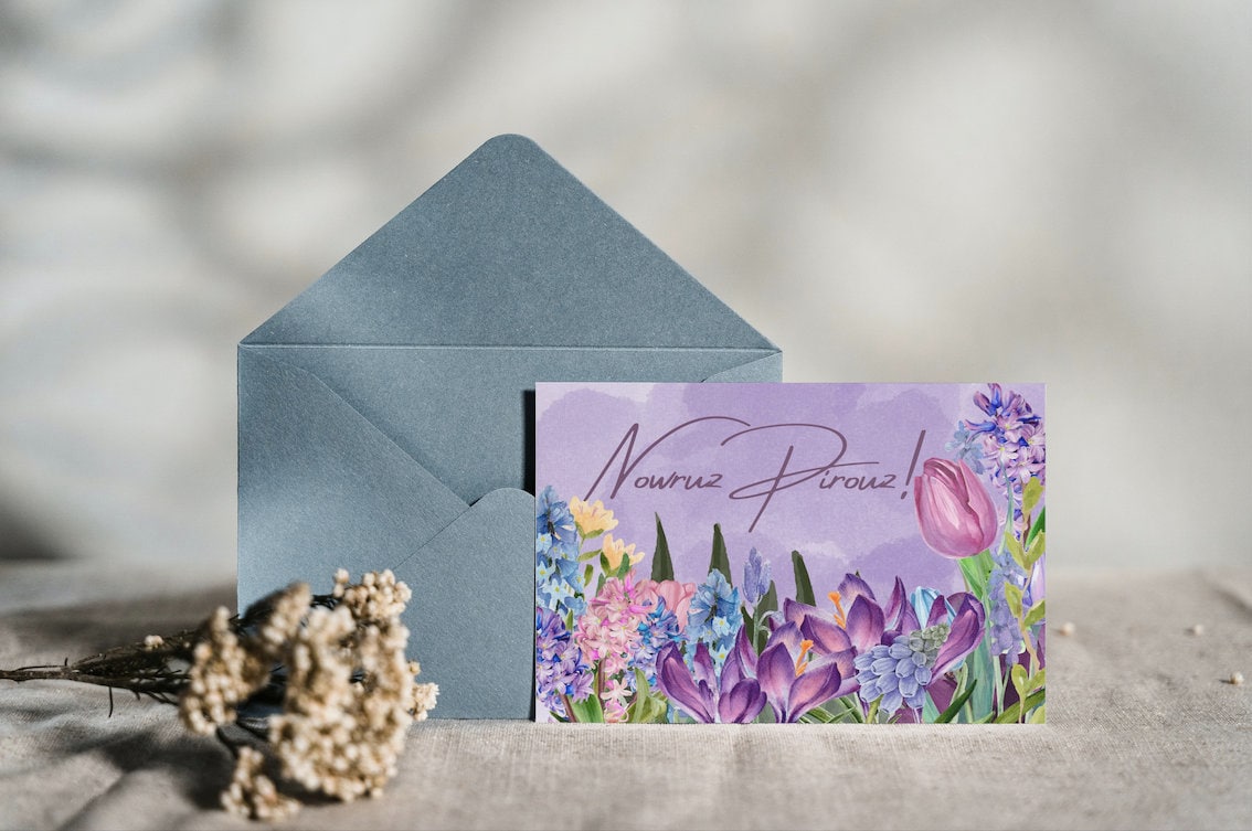 Digital Nowruz Greeting Card, Printable Download, Floral Art, Spring - Etsy