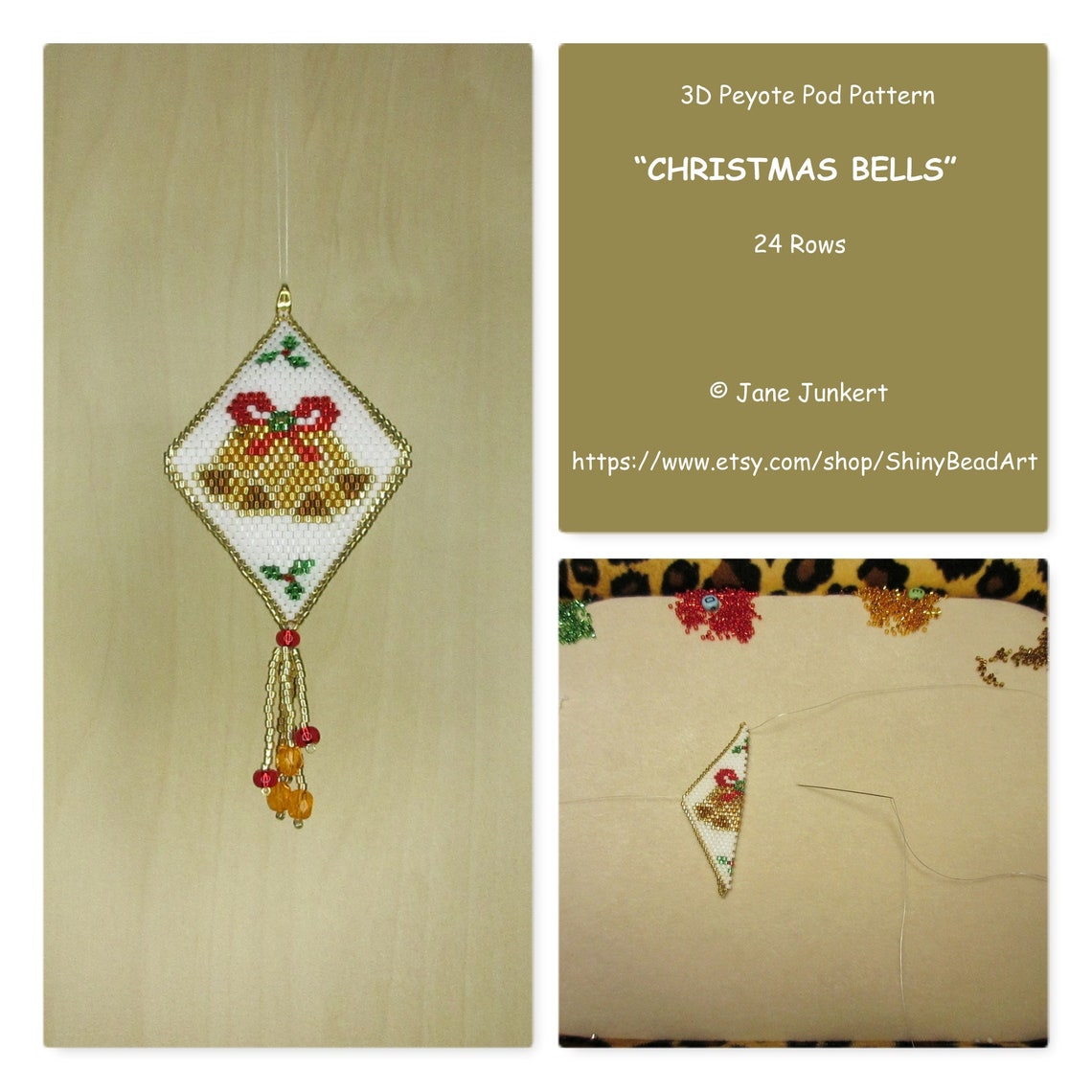 CHRISTMAS BELLS / 3D Peyote Pod Pattern / Pdf ENGLISH / With Many ...
