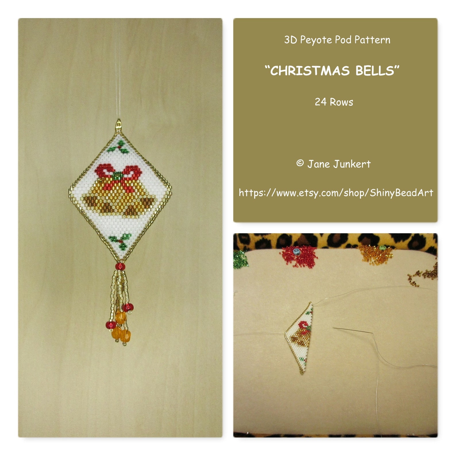 CHRISTMAS BELLS / 3D Peyote Pod Pattern / Pdf ENGLISH / With - Etsy