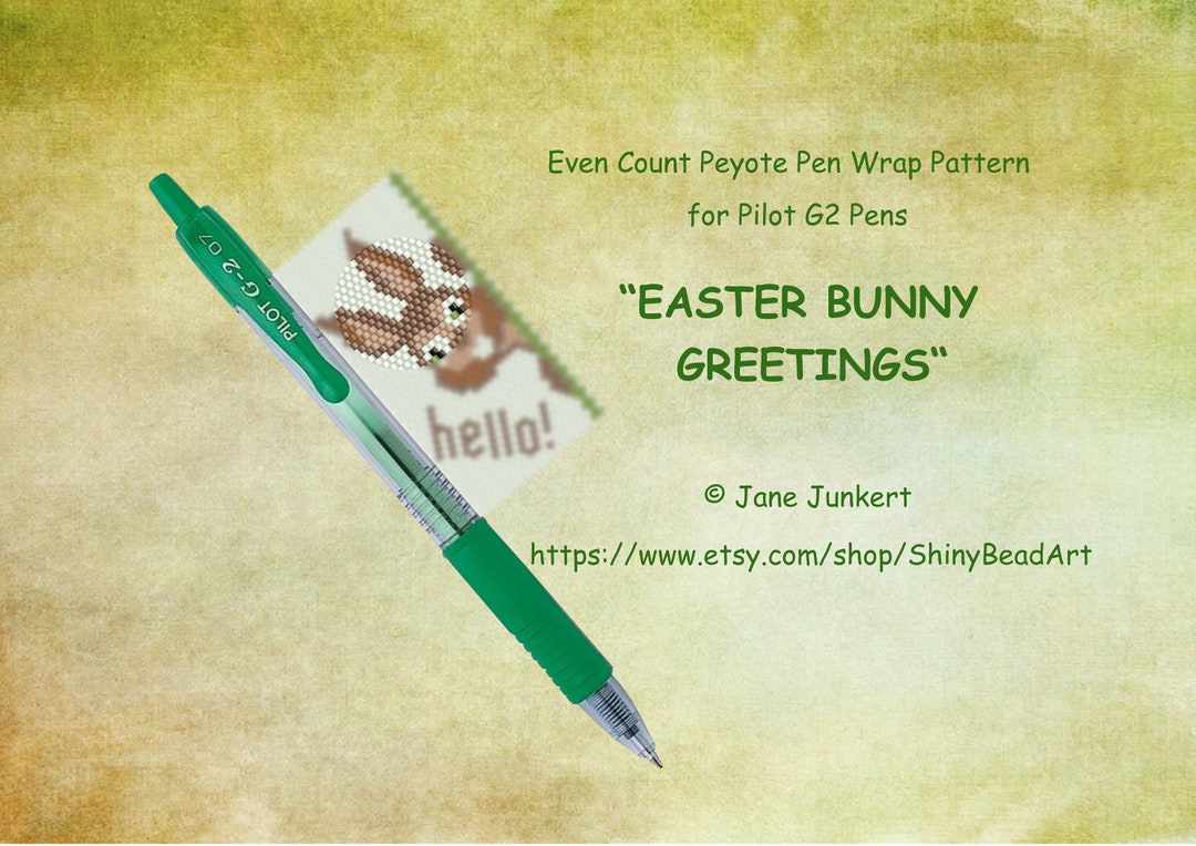 Pen Wrap Pattern / Pen Cover Pattern / Peyote Pattern "easter BUNNY ...
