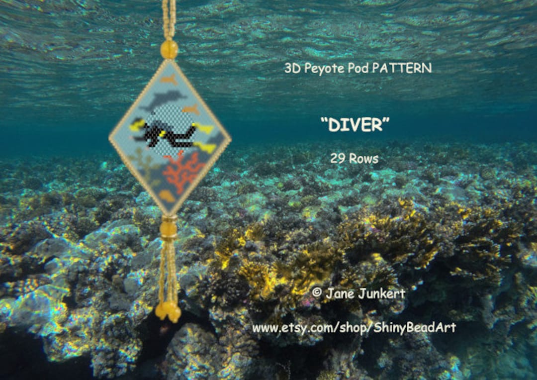 DIVER / 3D Peyote Pod Pattern / Pdf ENGLISH / With Many Graphics and ...
