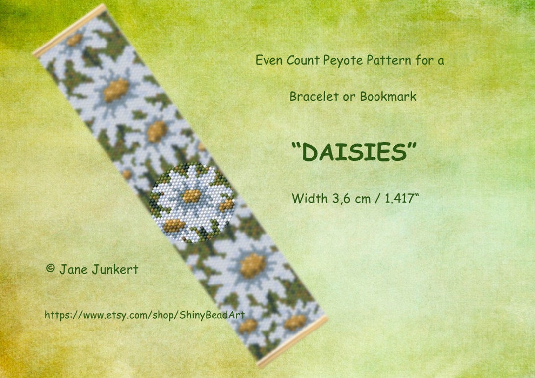 DAISIES / Even-count Peyote Bracelet or Bookmark Pattern / Pdf ENGLISH ...