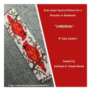 CARDINAL (redbird) / Even-count Peyote Bracelet or Bookmark Pattern ...