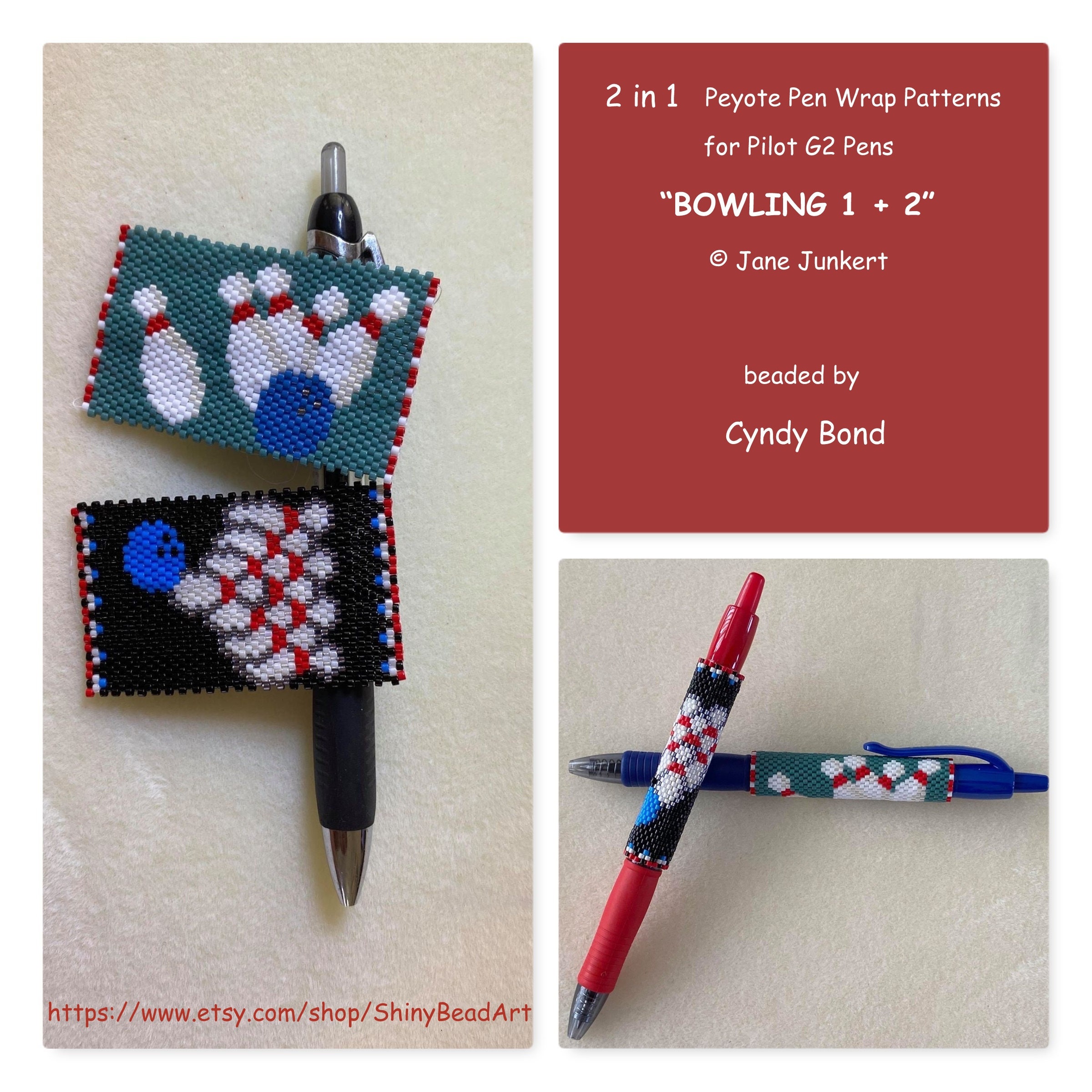 2 in 1 Pen Wrap Patterns / Pen Cover Pattern / Peyote Pattern | Etsy