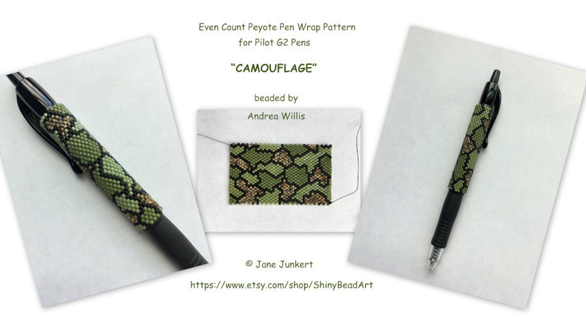 Pen Wrap Pattern / Pen Cover Pattern / Peyote Pattern | Etsy