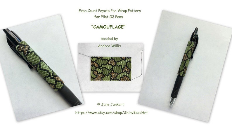 Pen Wrap Pattern / Pen Cover Pattern / Peyote Pattern | Etsy