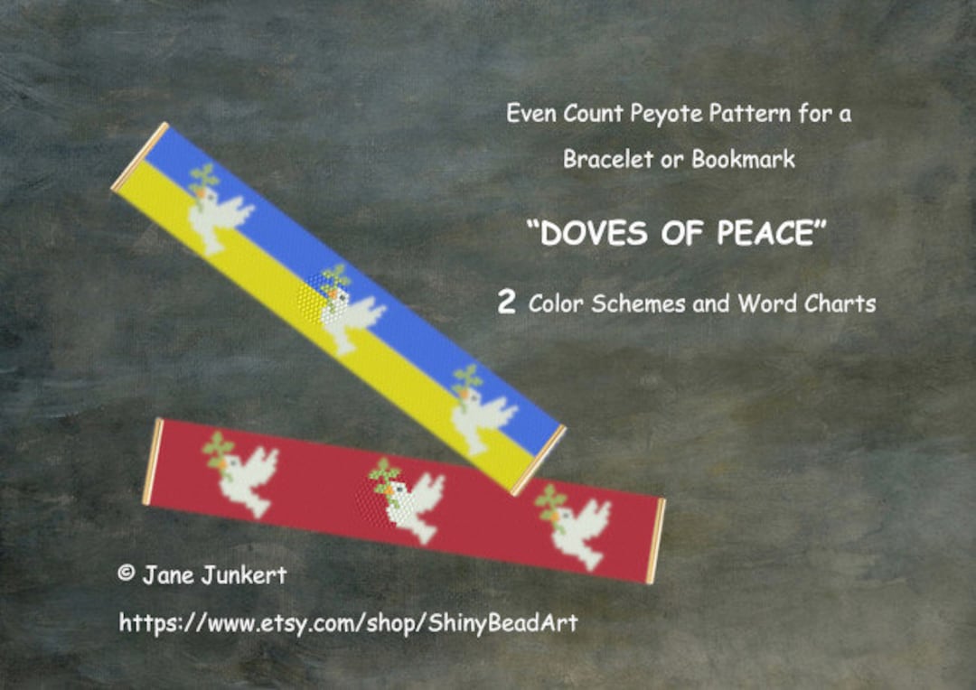 DOVES OF PEACE / Even-count Peyote Bracelet or Bookmark Pattern / Pdf ...