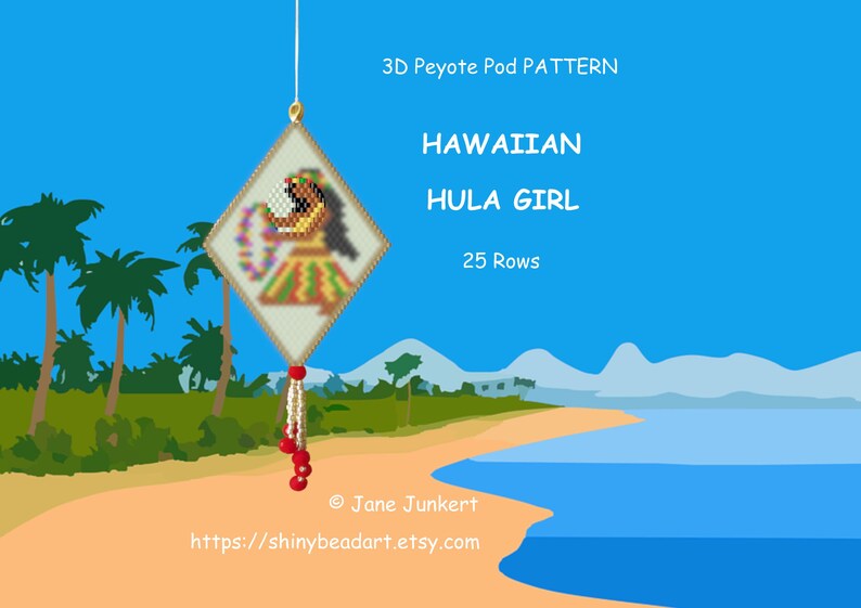 HAWAIIAN HULA GIRL / 3D Peyote Pod Pattern / Pdf English / With Many ...