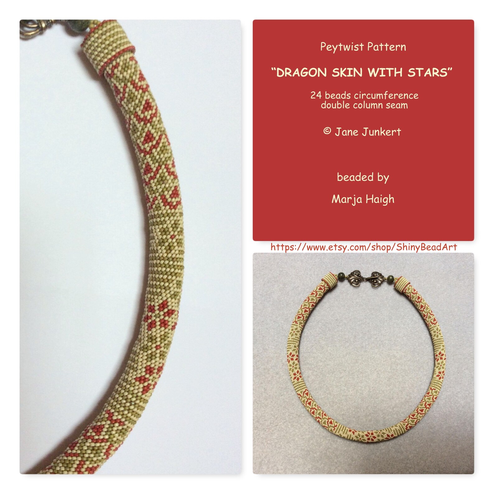 DRAGON SKIN With STARS / Peyote With a Twist Pattern / - Etsy