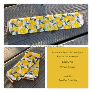 LEMONS / Even-count Peyote Bracelet or Bookmark Pattern / Pdf ENGLISH ...