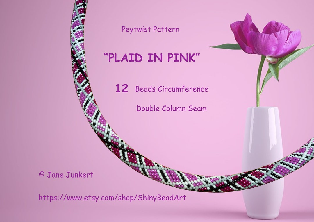 PLAID in PINK / Peyote With a Twist Not Crochet Pattern / Peytwist ...