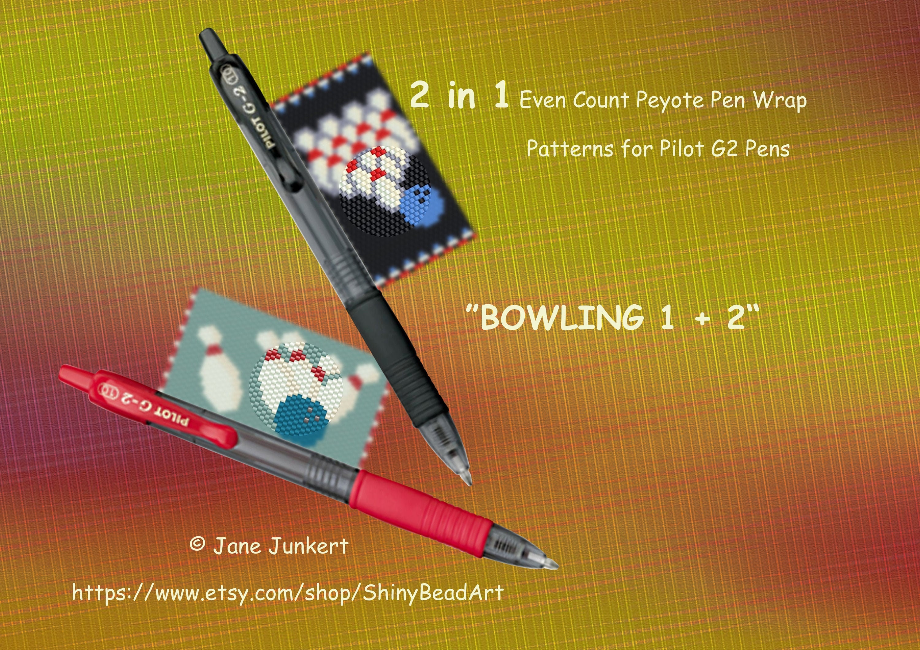 2 in 1 Pen Wrap Patterns / Pen Cover Pattern / Peyote Pattern | Etsy