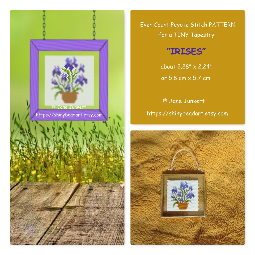 IRISES / TINY Peyote Tapestry Pattern / Pdf ENGLISH / Bead Pattern ...