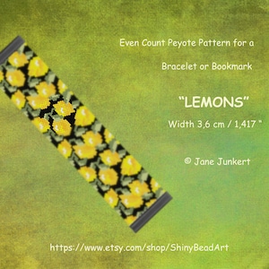 LEMONS / Even-count Peyote Bracelet or Bookmark Pattern / Pdf ENGLISH ...