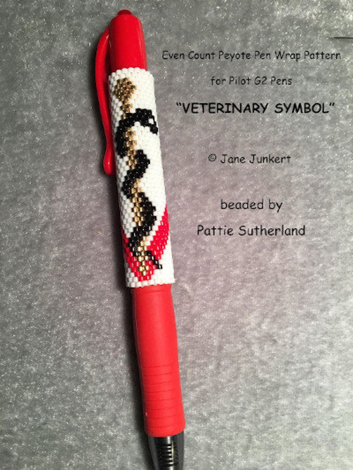 Pen Wrap Pattern / Pen Cover Pattern / Peyote Pattern "veterinary ...