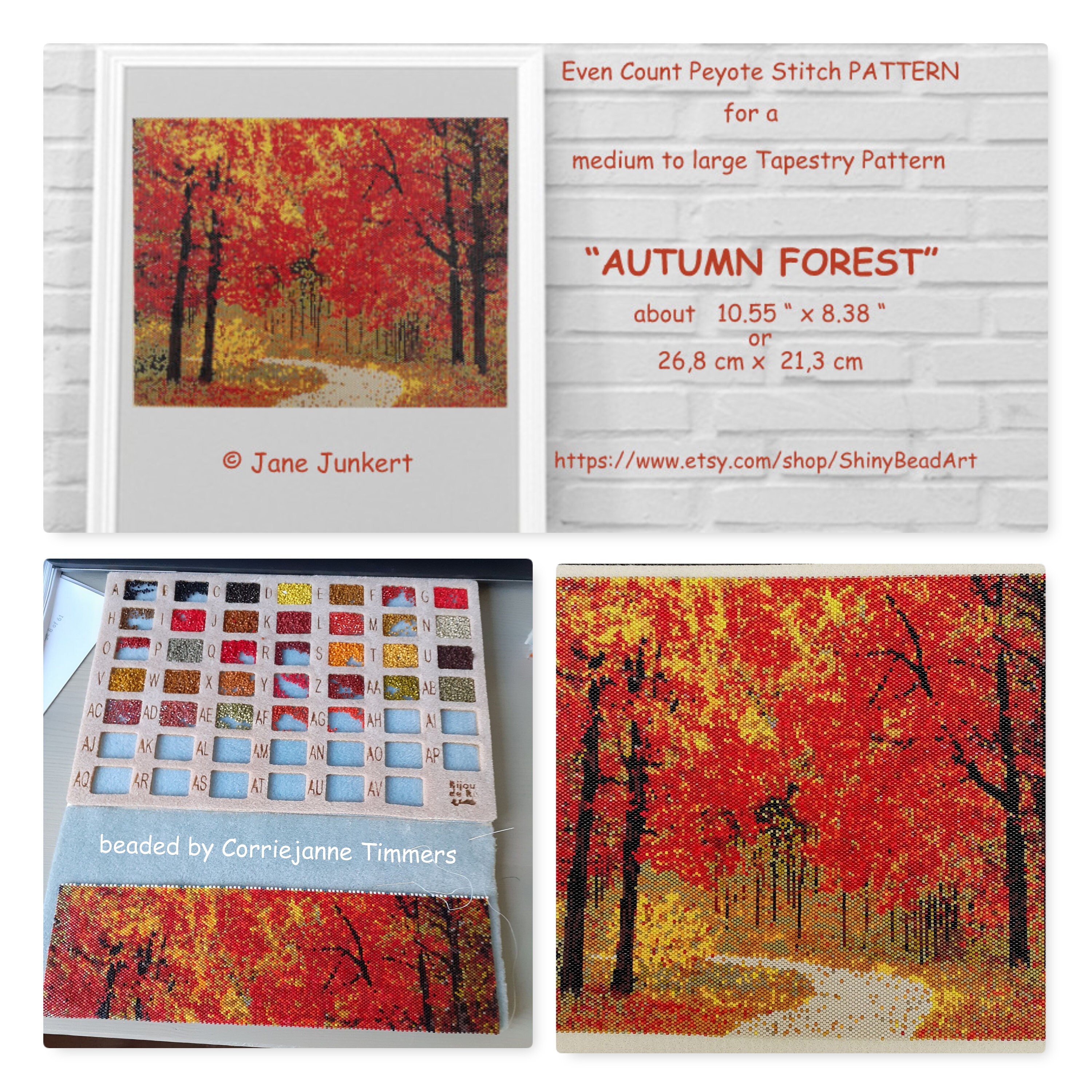 AUTUMN FOREST / Medium to Large Peyote Tapestry Pattern / Peyote Bead ...