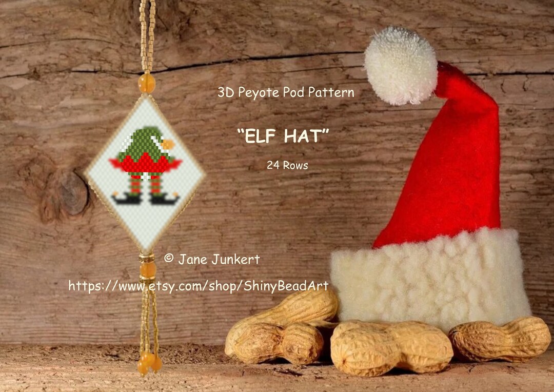 ELF HAT / 3D Peyote Pod Pattern / Pdf ENGLISH / With Many Graphics and ...