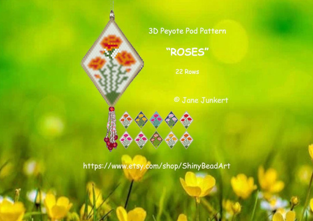 ROSES / 3D Peyote Pod Pattern / Pdf ENGLISH / With Many Graphics and ...