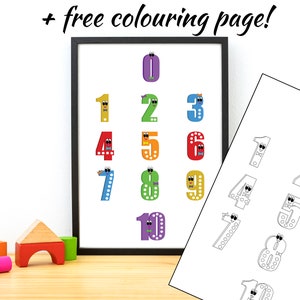 Numbers 1 to 10 Educational Poster +free Colouring Page Great for ...