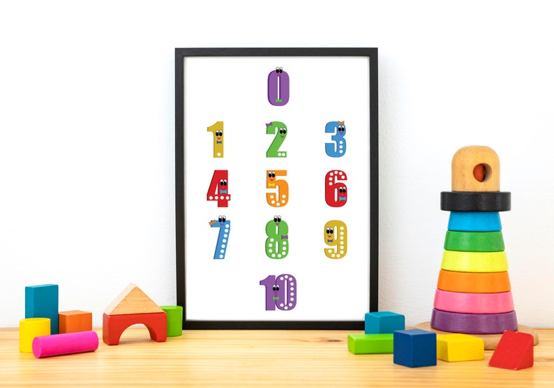 Numbers 1 to 10 Educational Poster +free Colouring Page Great for ...