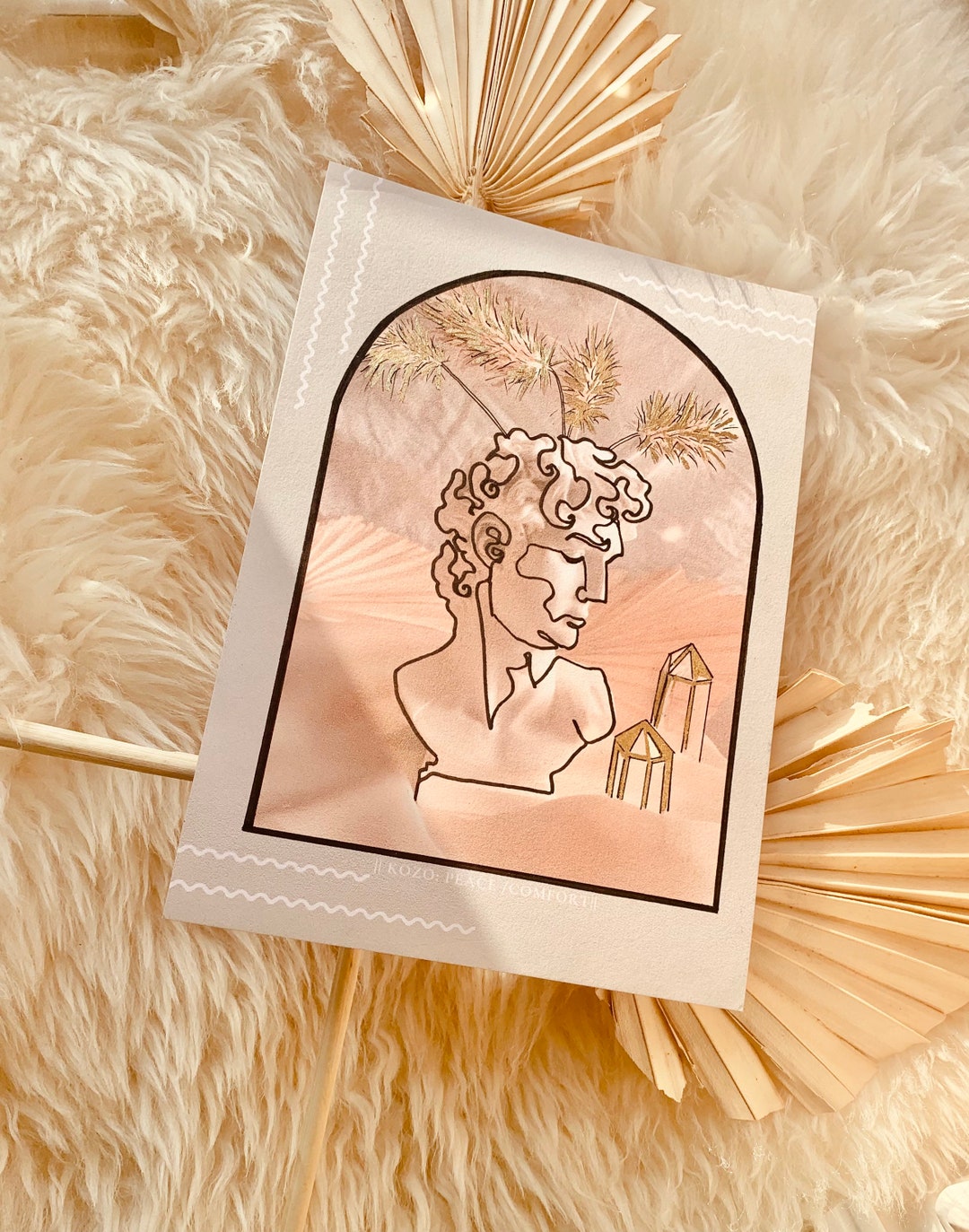 Gold Leaf Statue of David Print - Etsy