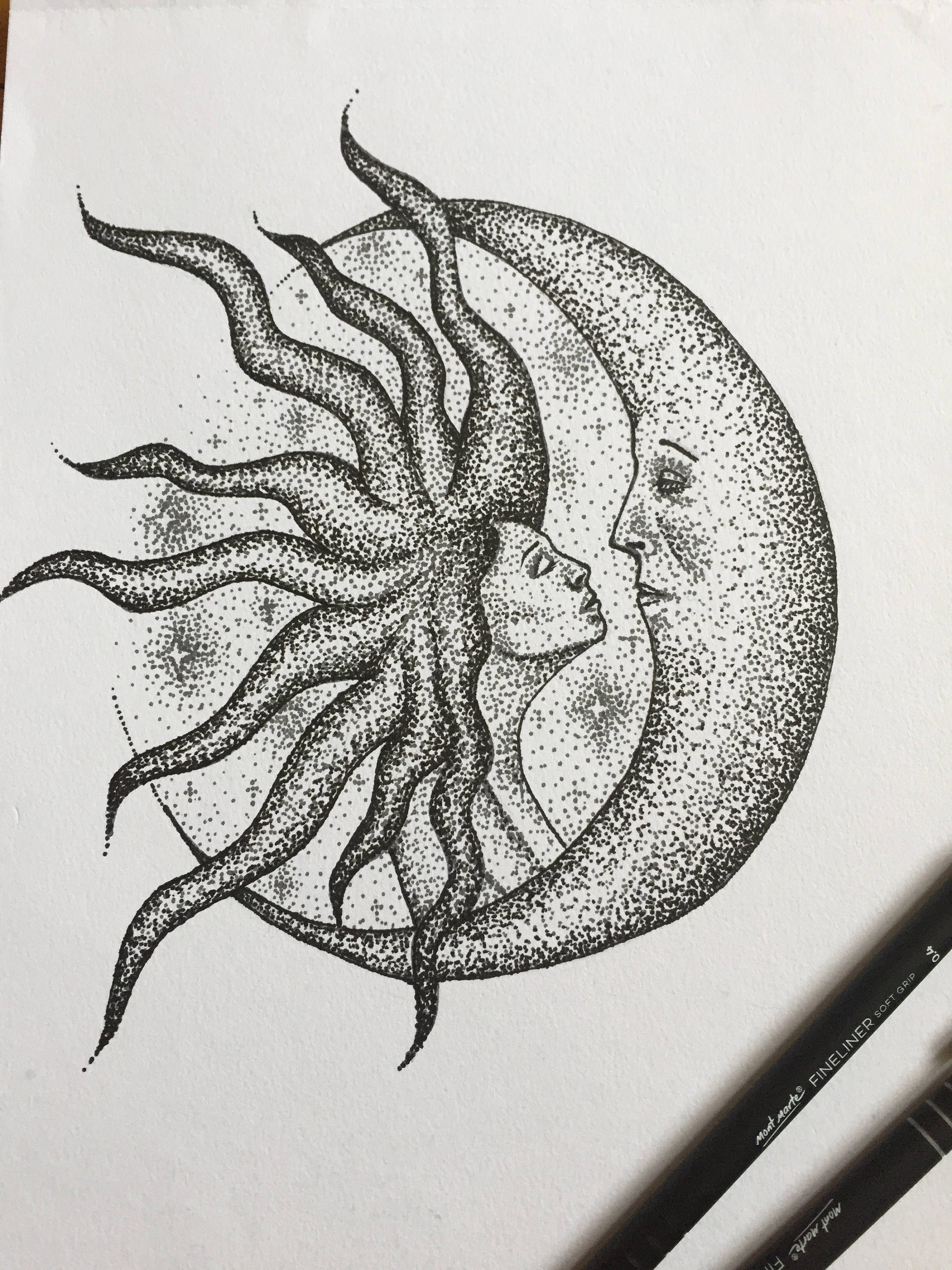 Black and White Kiss the Moon Illustration - Etsy