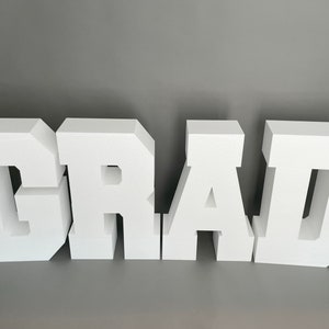 Large GRAD Table Base Foam Letters 30 Tall and 8 Deep Letters ...