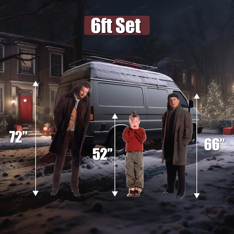 Home Alone Life Size Christmas Cutouts, Kevin, Marv, Harry - Etsy