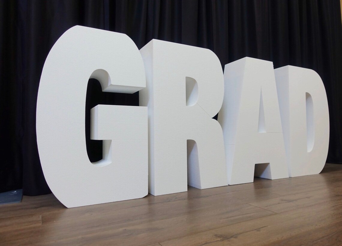 Large GRAD Table Base Foam Letters GRAD Party Decor Party - Etsy