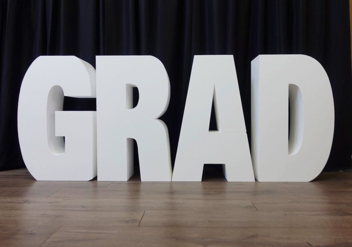 Large GRAD Table Base Foam Letters GRAD Party Decor Party - Etsy
