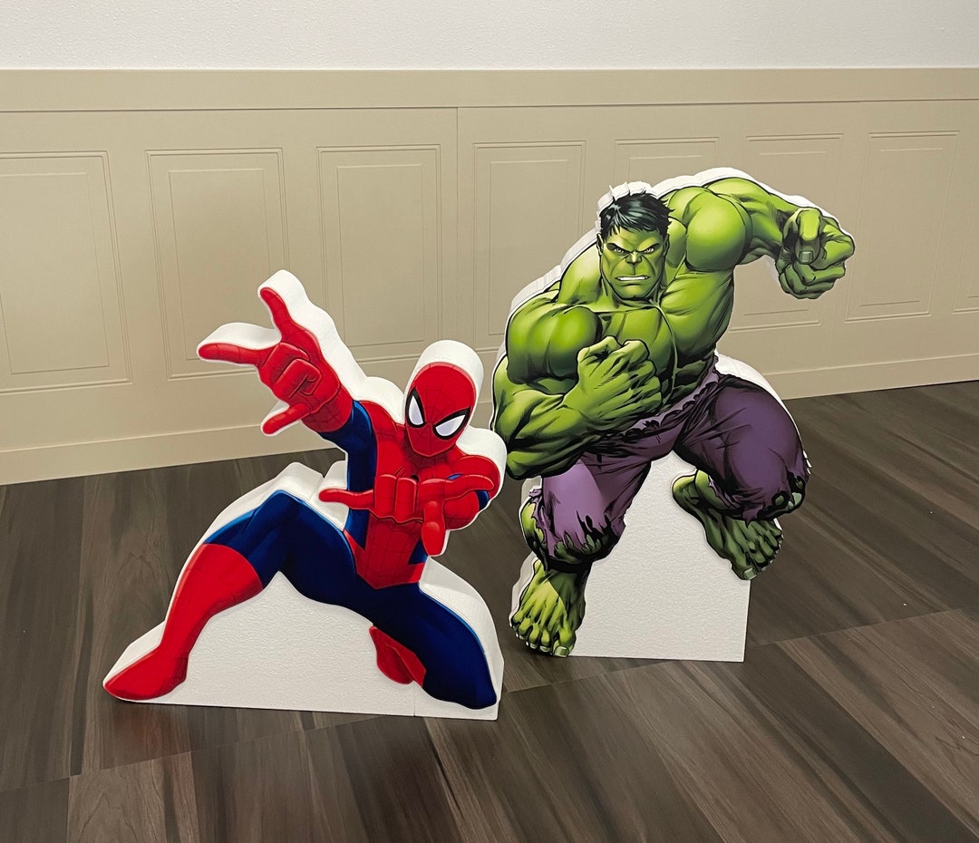 Spiderman & Hulk 4 Deep Party Prop Freestanding - Etsy