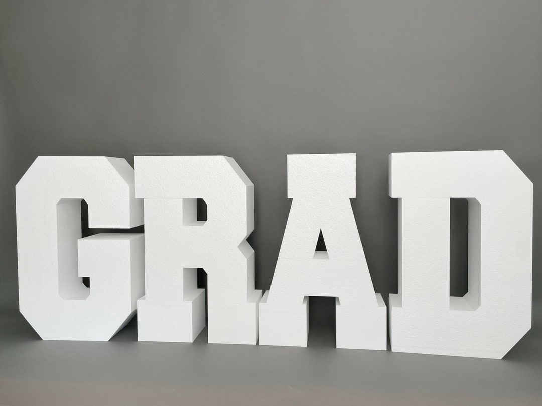 Large GRAD Table Base Foam Letters 30 Tall and 8 Deep Letters ...