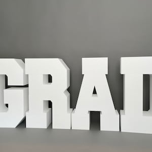 Large GRAD Table Base Foam Letters 30 Tall and 8 Deep Letters ...