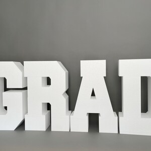Large GRAD Table Base Foam Letters 30 Tall and 8 Deep Letters ...