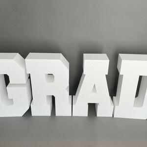 Large Grad Table Base Foam Letters | 30” Tall and 8” Deep Letters ...