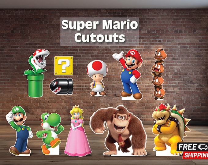 Super Mario Brothers Yard Sign and Cutout Set - Weather-resistant Party ...