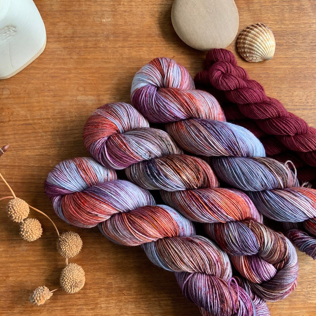 Winter Sunset Sock Set Hand Dyed Yarn Superwash Merino Nylon 4ply ...