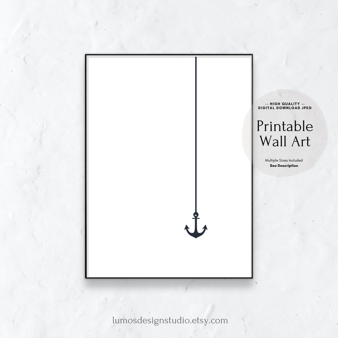 Anchor Print | Sea Anchor | Sailor Posters | Black and White Poster ...