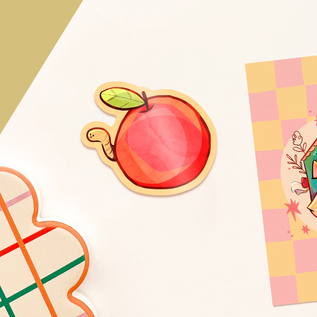 DIE-CUT STICKER Die Cut Apple Fruit Vinyl Sticker Glossy - Etsy