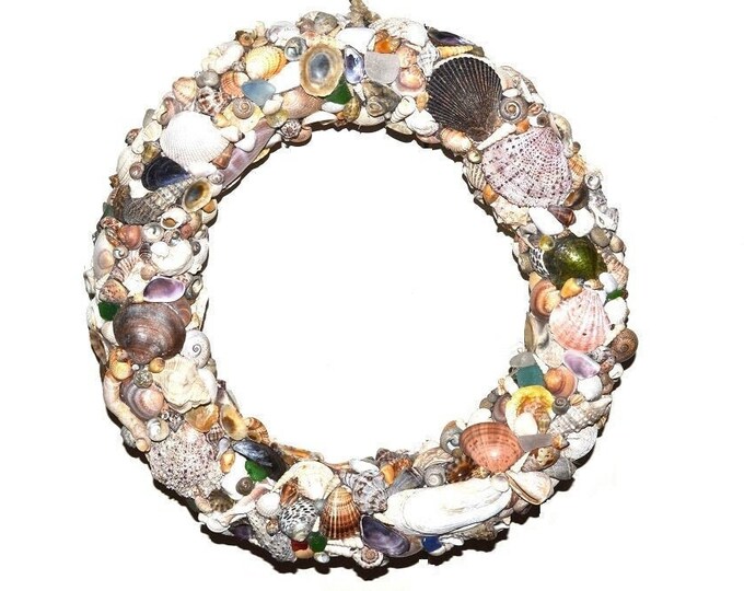 Sea Shell Wreath, Seashell Wreath, Beach House Decor, Coastal Wreath ...