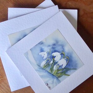 Snowdrop Greeting Birthday Card Pack of Four Handmade Original ...
