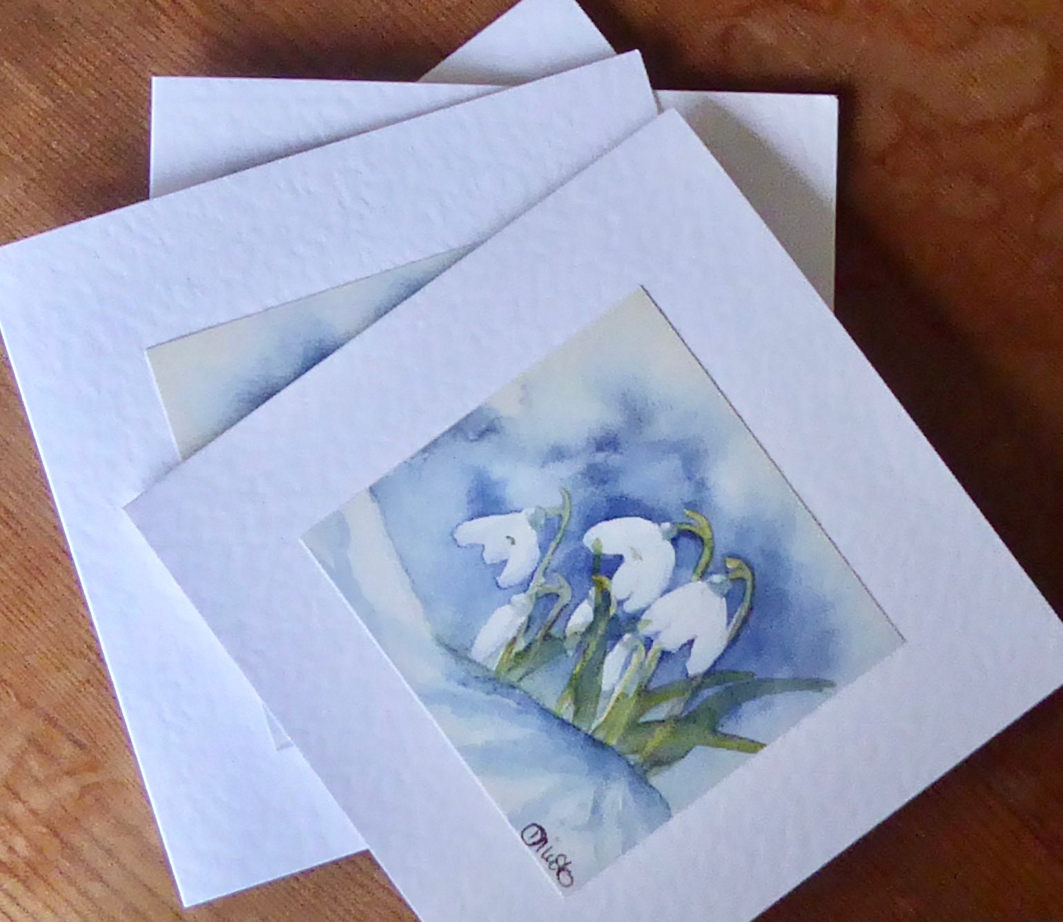 Snowdrop Greeting Birthday Card Pack of Four Handmade Original ...