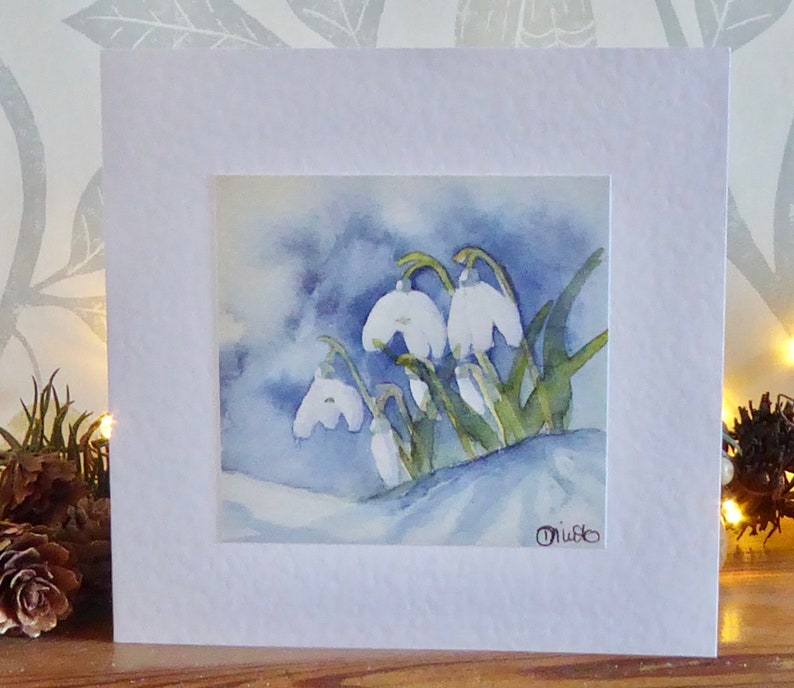 Snowdrop Greeting Birthday Card Pack of Four Handmade Original ...