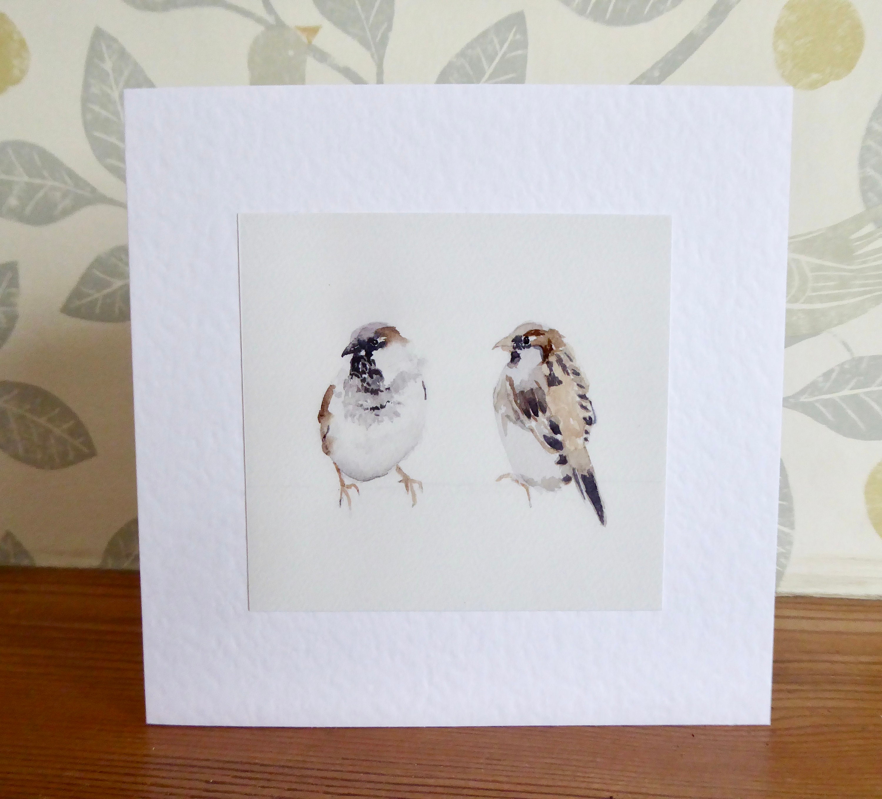 Sparrow Art Card Handmade Greeting Birthday Notelet From My Original ...