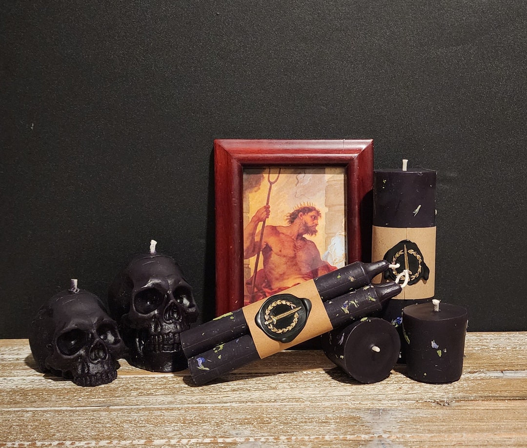 Smoke and Gold, Hades Pluto Candle, Ritual, Altar, Beeswax: Connecting ...