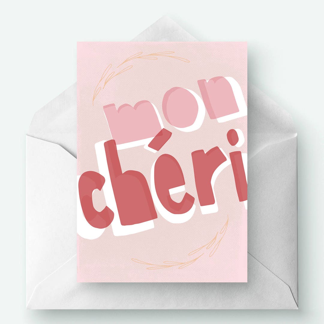 Mon Cheri Anniversary Card Love Card for Girlfriend French - Etsy