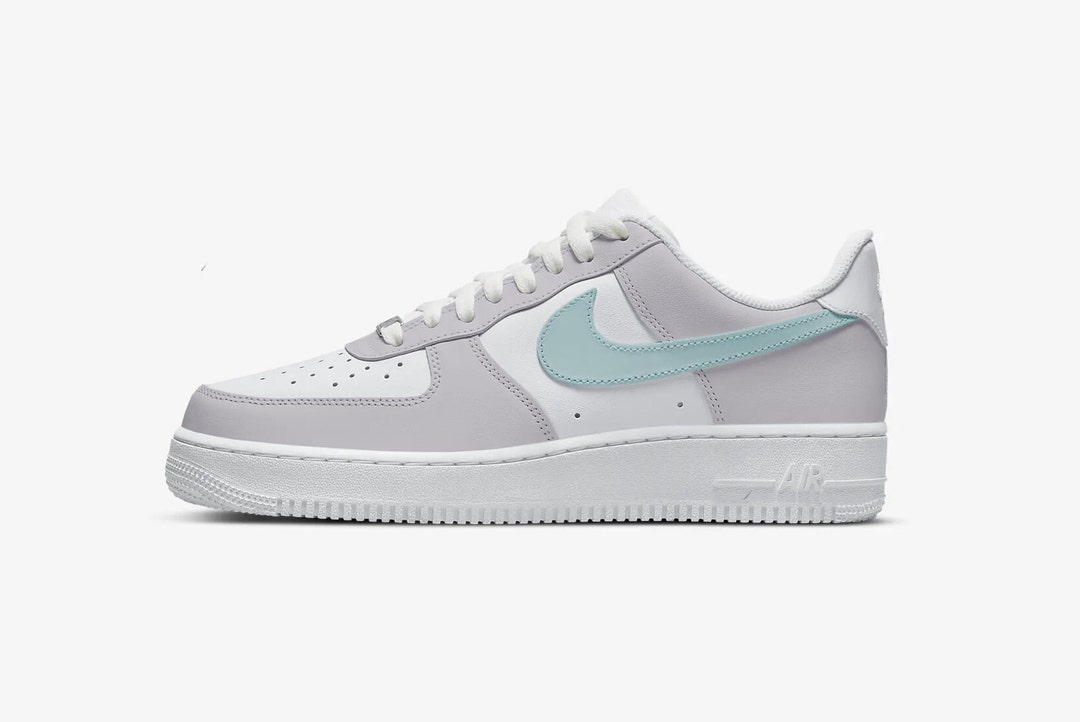 Blue & Gray Air Force 1s Customs • Nike AF1 Customs • Custom Gift ...